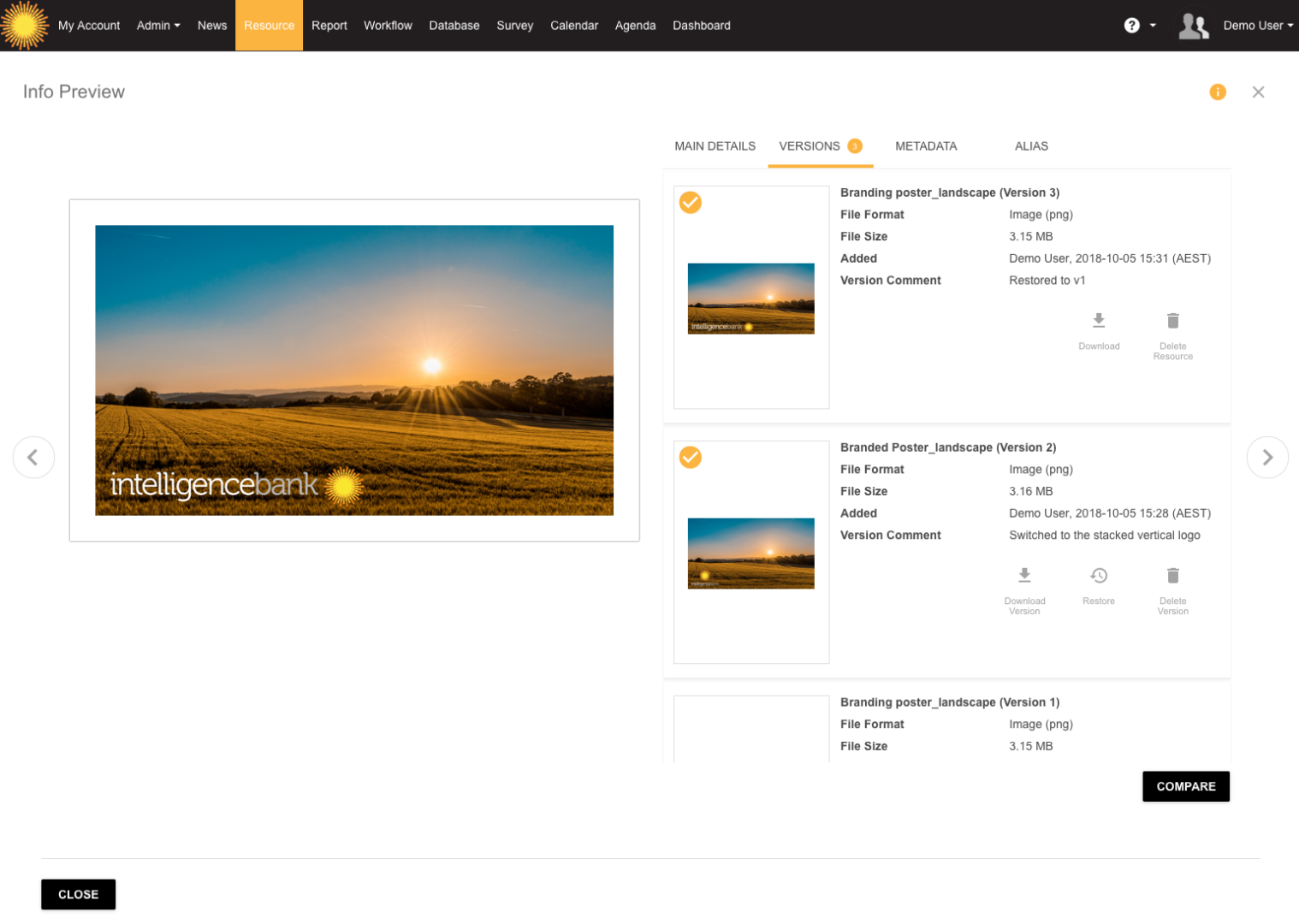 Comparing Versions Now Even Easier - IntelligenceBank