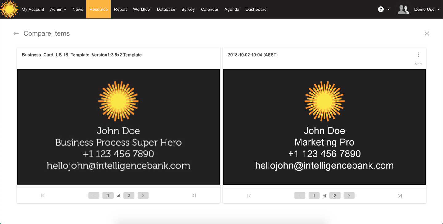 Comparing Versions Now Even Easier - IntelligenceBank