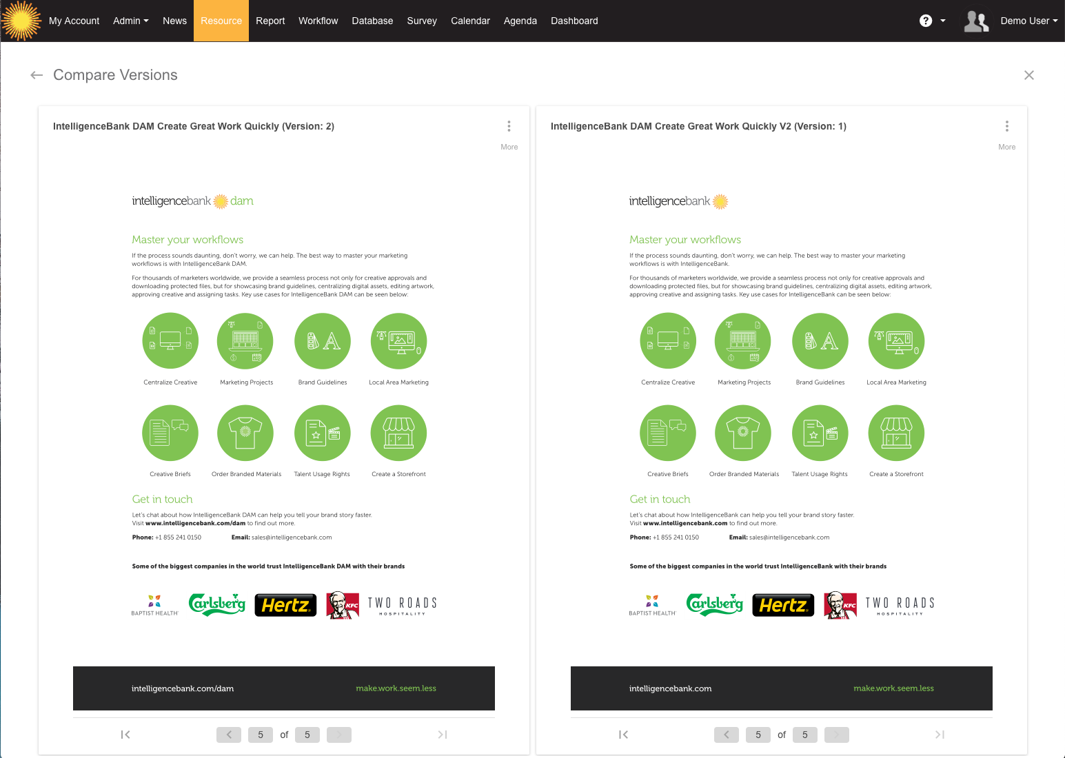 Comparing Versions Now Even Easier - IntelligenceBank