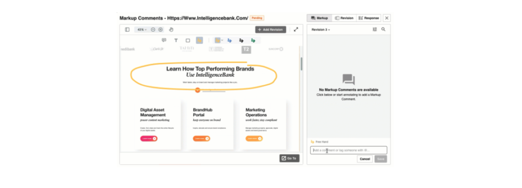 Markup a Live Website or URL in Proofing - IntelligenceBank